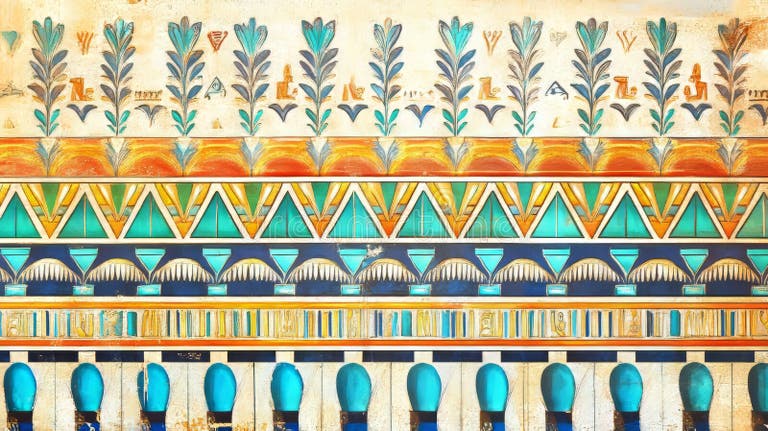 Geometric Floral Background Ancient Inspired Design with Stylized ...