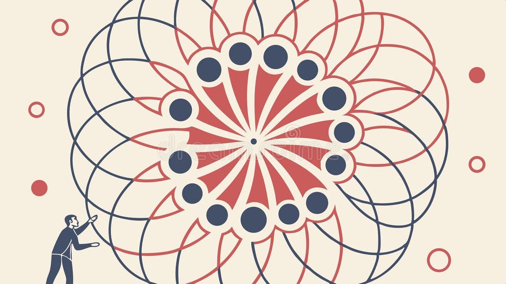 Geometric Floral Circular Pattern Design Element Vector Design Generative Ai Stock Vector