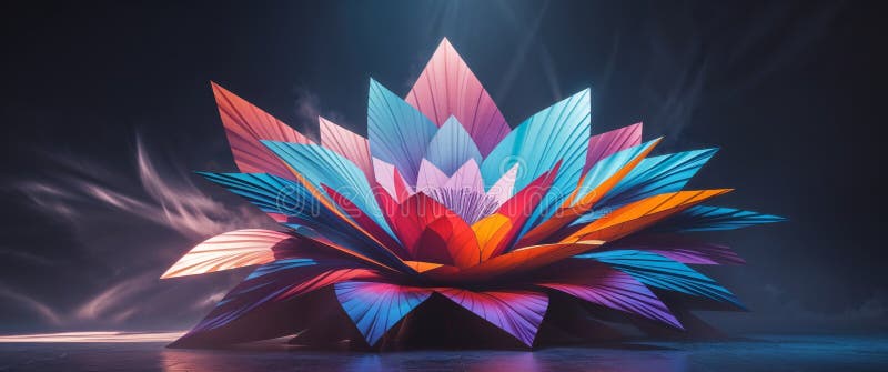 Geometric Floral Design with Dramatic Lighting Effects Stock Photo ...