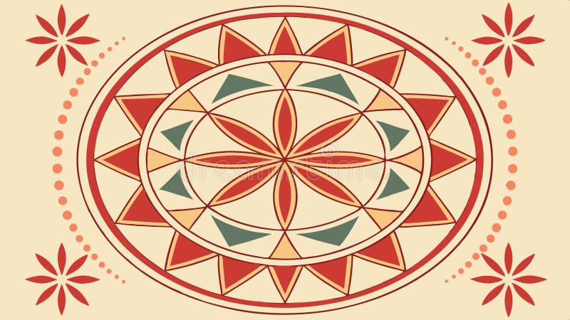 Geometric Floral Mandala Pattern with Star,like Central Motif Vector ...