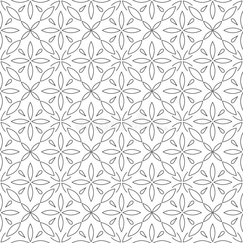 Geometric Floral Ornament in Linear Design on Transparent Background ...