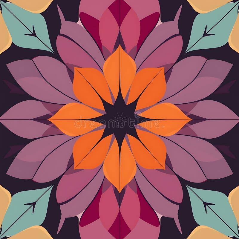 A Geometric Floral Pattern with Abstract Petals and Modern Lines Stock ...