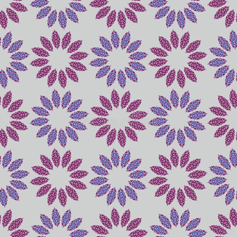 Geometric Floral Seamless Pattern Stock Vector - Illustration of ...