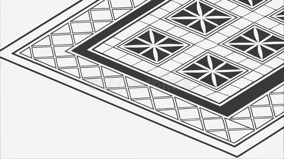 Geometric Floral Tile, Decorative Pattern for Flooring Art. Vector ...