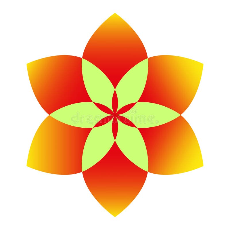 Geometric Flower or Generic Motif Isolated. Vector Illustration. Stock ...