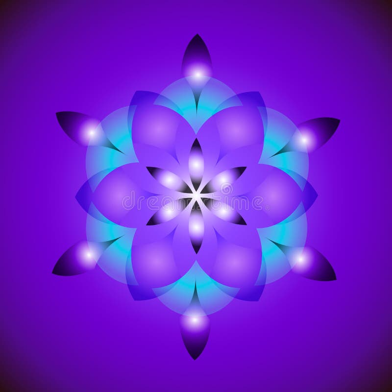 Geometric flower stock illustration. Illustration of purple - 86543150