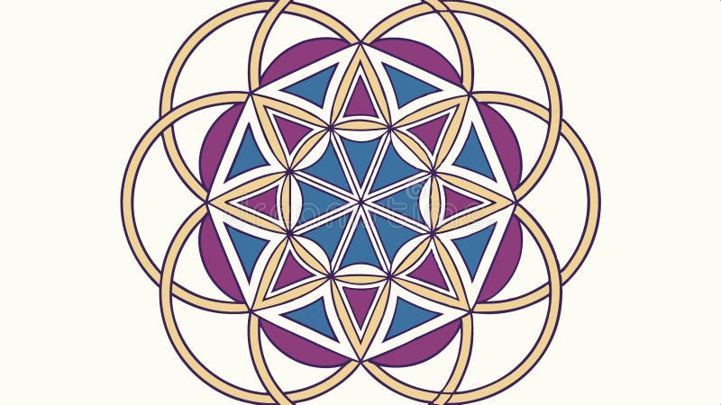 Geometric Flower of Life Pattern Design. Sacred Geometry Art Motif ...