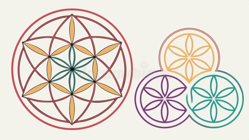 Geometric Flower of Life Patterns Illustration. Sacred Geometry Art ...