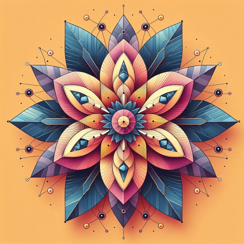 Geometric Flower Petals Flower Petals Using Geometric Shapes Stock ...