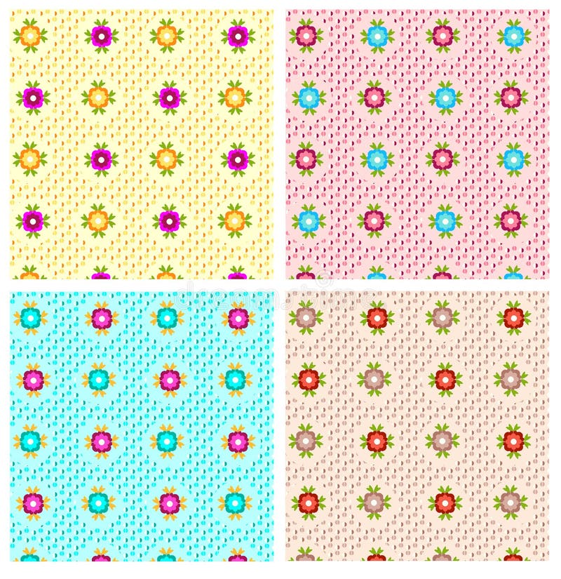 Geometric Flower Repeat Pattern Stock Illustration - Illustration of ...