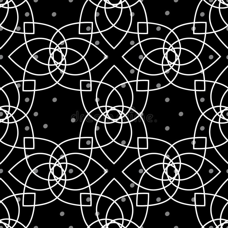 Geometric Flowers and Dots Abstract Repeat Pattern Stock Vector ...