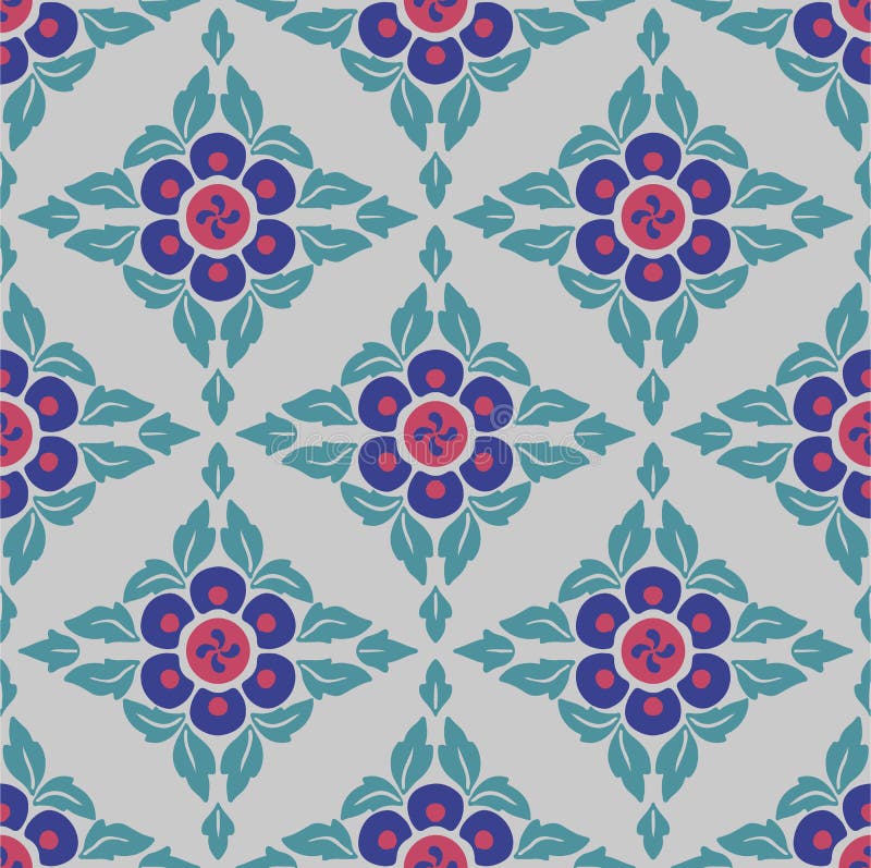 Geometric Flowers Pattern stock vector. Illustration of wallpaper ...