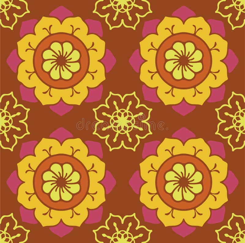 Geometric Flowers Pattern stock vector. Illustration of wallpaper ...