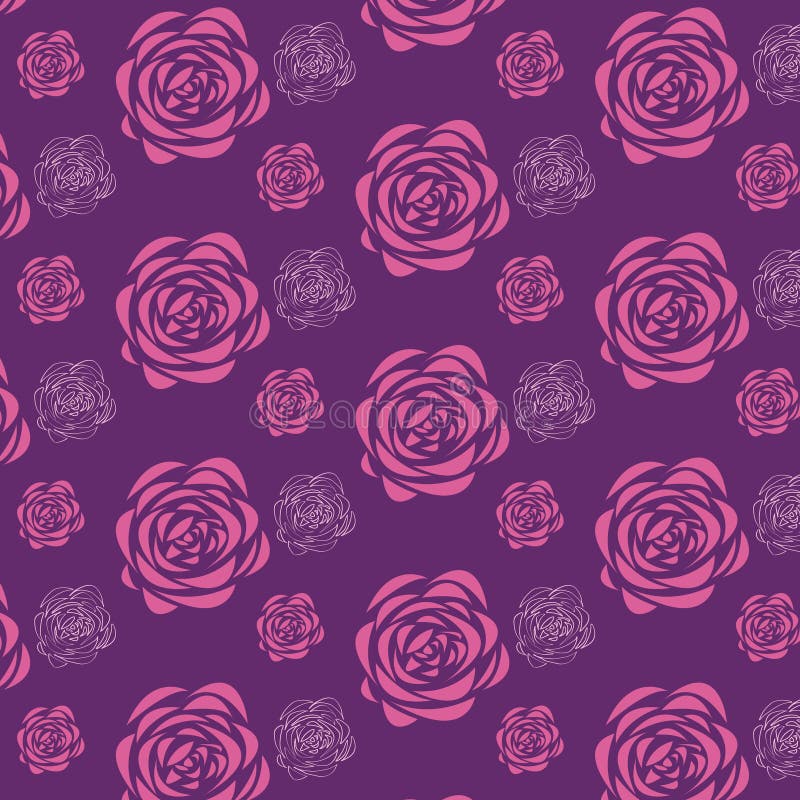 Geometric Flowers with a Seamless Pattern on Purple Background ...