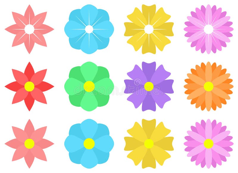 Geometric Flowers Vector Design Illustration Stock Vector ...