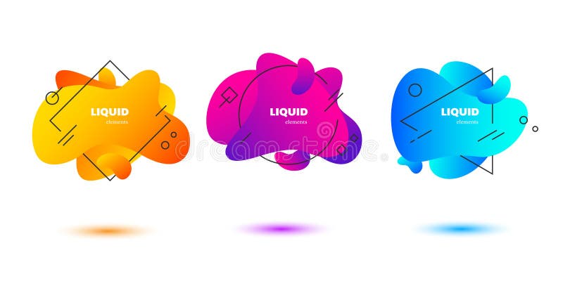 Geometric Flowing Liquid Shapes Stock Vector - Illustration of frame ...