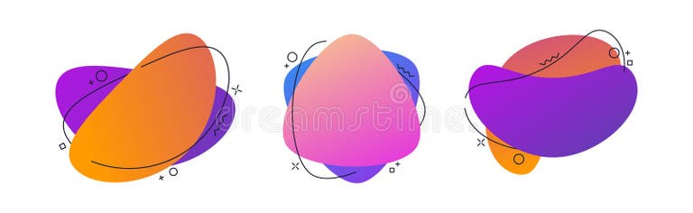 Geometric Fluid Shape Empty Banners Stock Vector - Illustration of drip ...