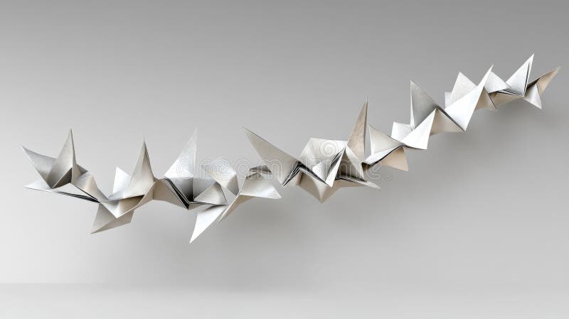 Geometric Font Letters in Silver Poly Style Set Against White Stock ...