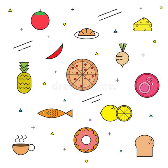 Geometric Foods Background and Wallpaper Stock Illustration ...