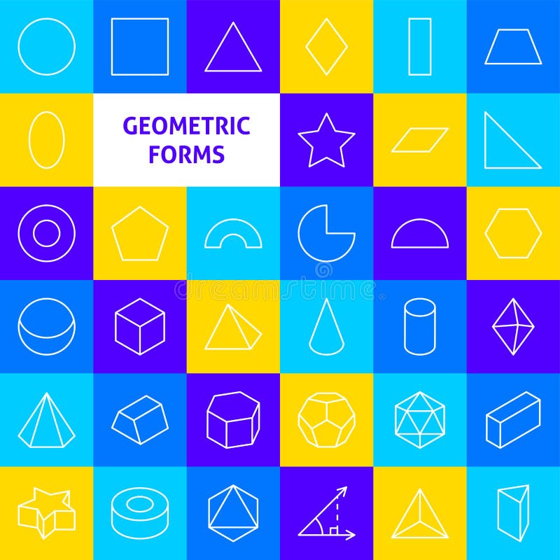 Geometric Forms Line Icons stock vector. Illustration of platonic ...