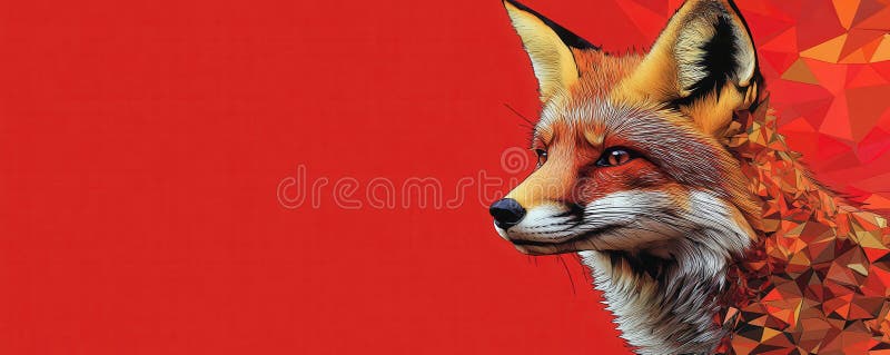Geometric Fox with Sharp Angular Shapes Stock Illustration ...