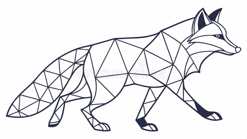 Geometric Fox Silhouette, Animal Art and Modern Design Vector Design ...