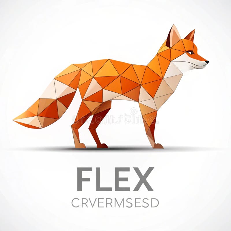 Geometric Fox with Simple Tail Design Stock Illustration - Illustration ...