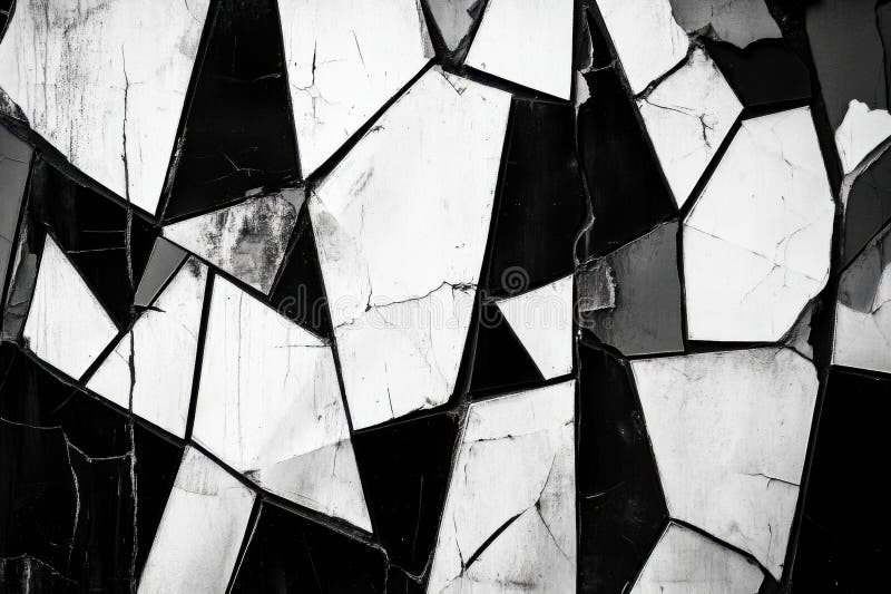 Abstract Cubism Design Showcasing Geometric Fragmented Art in Black and ...