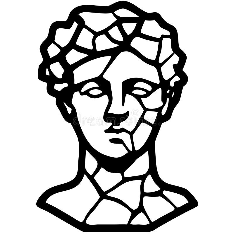 Geometric Fragmented Classical Bust Vector Art for Design and ...