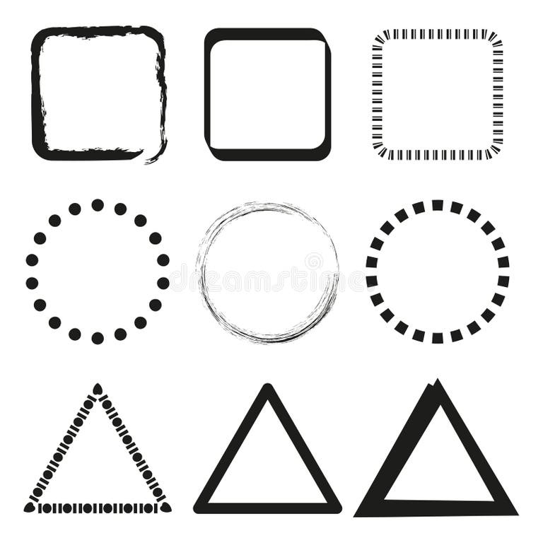 Geometric Frame Collection. Square Triangle Shapes. Vector Outline ...