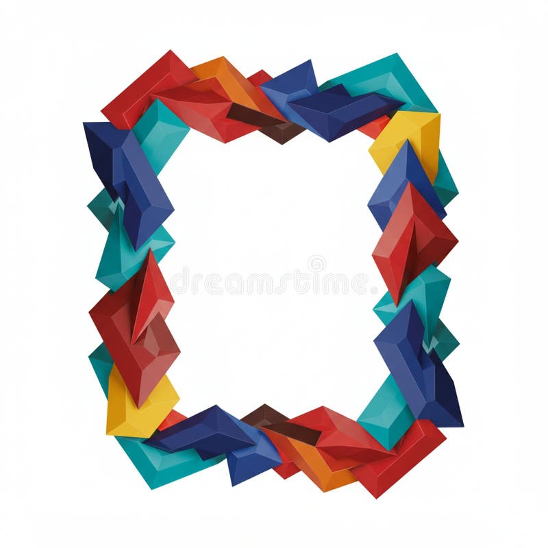 Geometric Frame Composed of Interlocking Polygonal Shapes in Vibrant ...