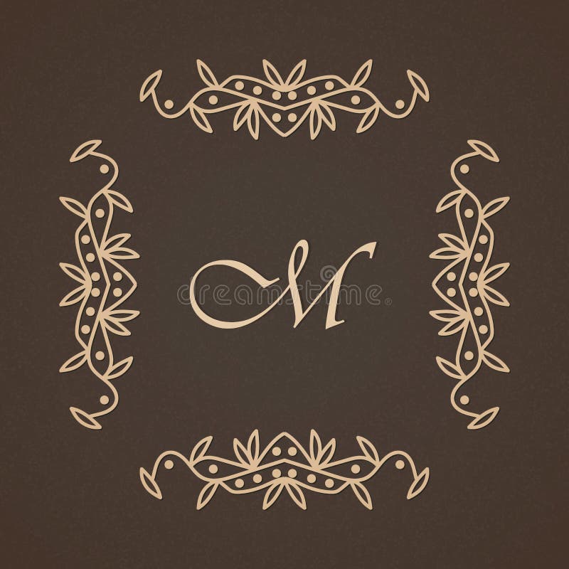 Geometric Frame Monogram Design Stock Vector - Illustration of graphic ...