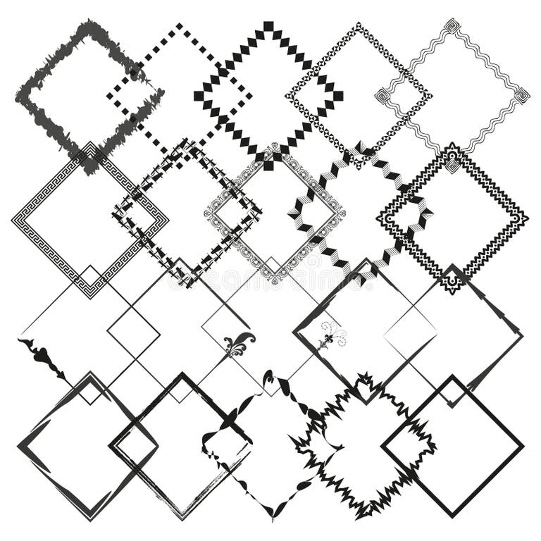 Geometric Frame Set. Ornamental Vector Frames. Decorative Square ...