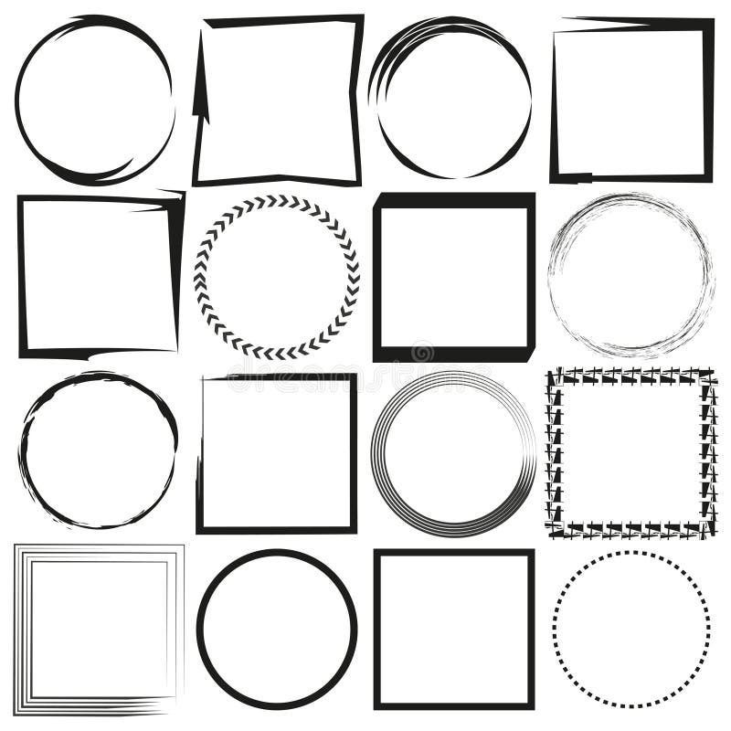 Geometric Frame Set. Vector Shape Collection. Simple Border Style ...