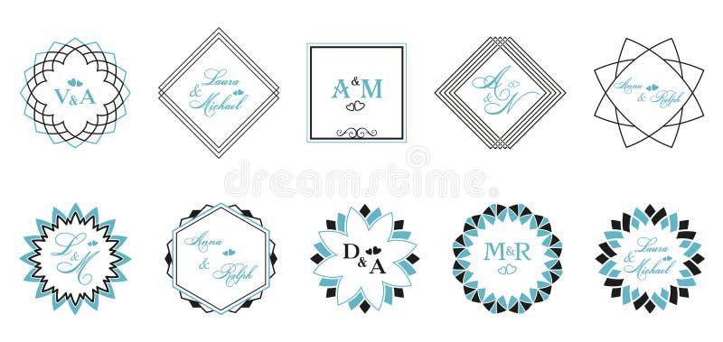 Geometric Frames of Different Shapes. Stock Vector - Illustration of ...