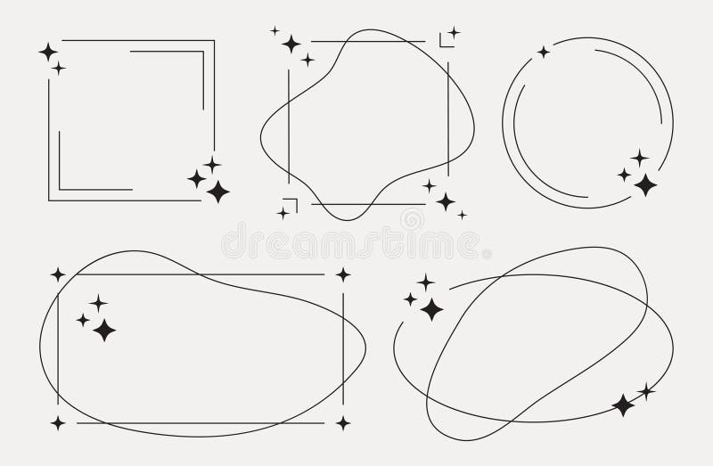 Geometric Frames, Sparkle Monoline Frame Vector Illustration Stock ...