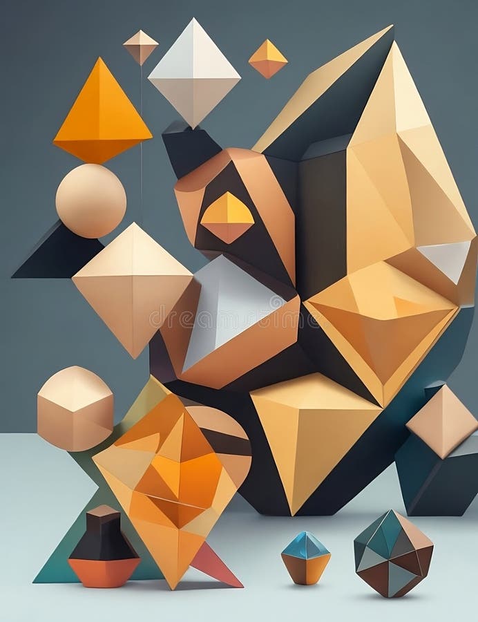 Geometric Fusion Play with Scale Stock Illustration - Illustration of ...