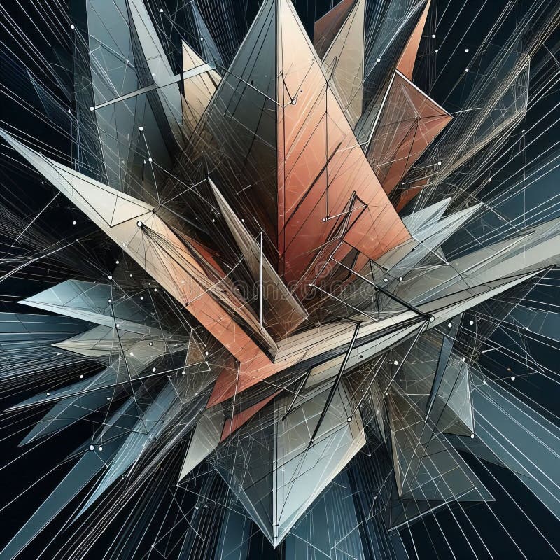 Geometric Futurism Focus on Sharp Lines Angles and Mathematica Stock ...