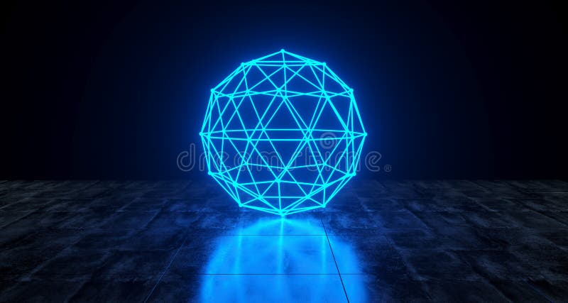 Fi Neon Primitive Low Poly Sphere Light Stock Illustrations – 3 Fi Neon ...