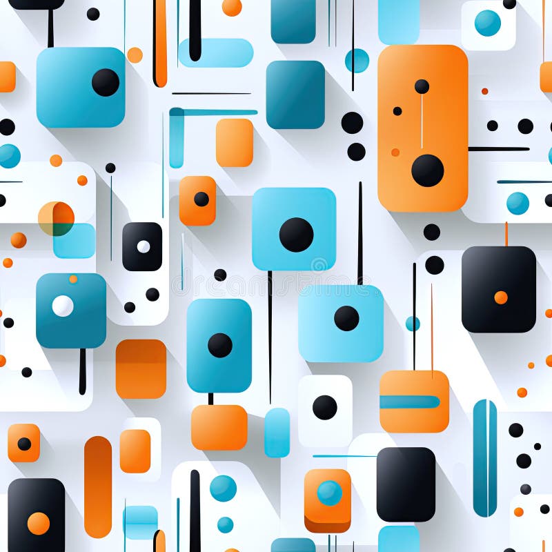 Geometric Futuristic Seamless Pattern with Multicolored Square Squares ...