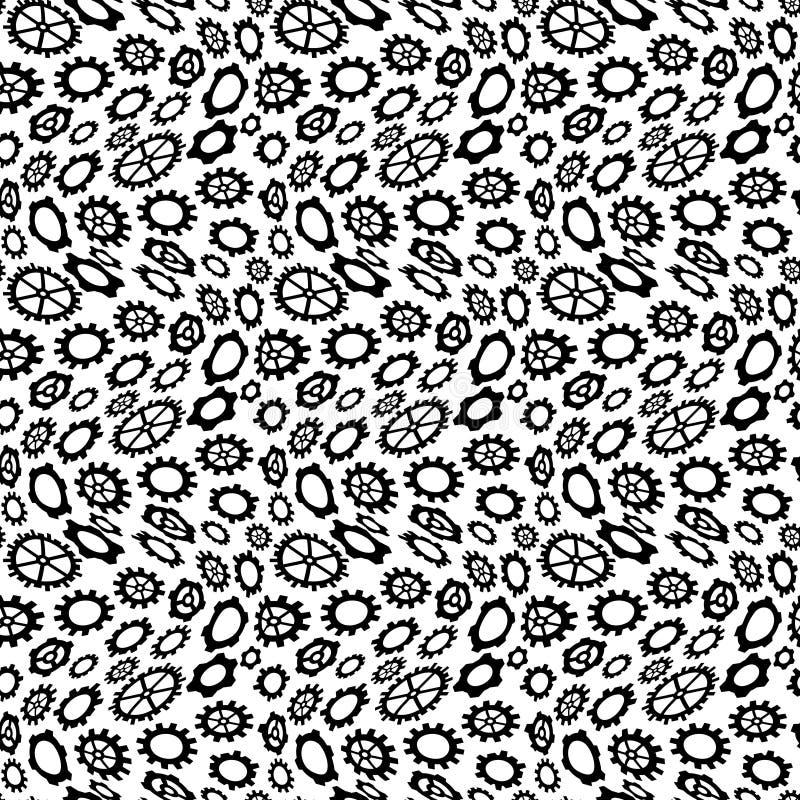 Geometric Gear Black and White Graphic Design Cog Wheel Pattern Stock ...