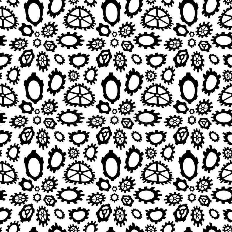 Geometric Gear Black and White Graphic Design Cog Wheel Pattern Stock ...