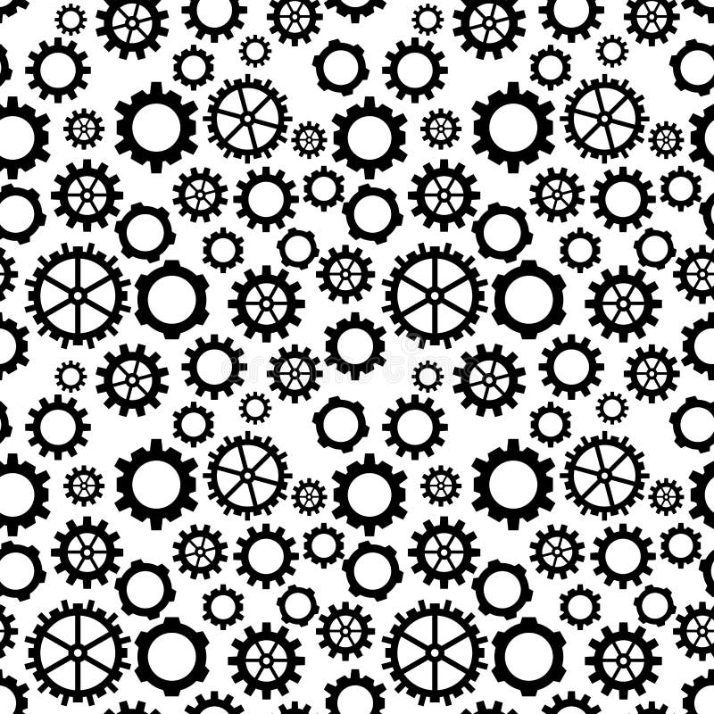 Geometric Gear Black and White Graphic Design Cog Wheel Pattern Stock ...