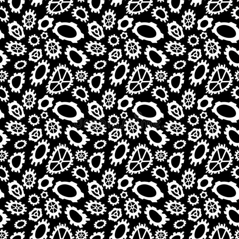 Geometric Gear Black and White Graphic Design Cog Wheel Pattern Stock ...