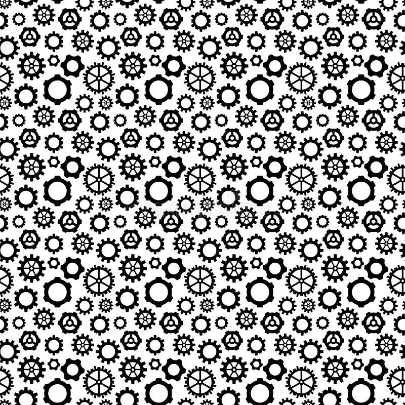 Geometric Gear Black and White Graphic Design Cog Wheel Pattern Stock ...