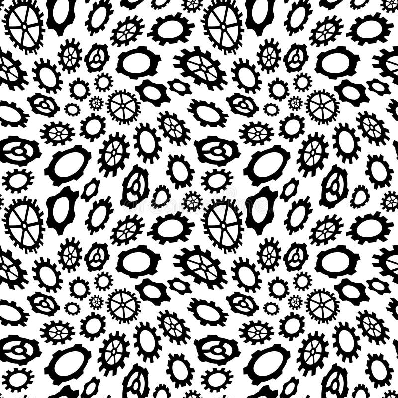 Geometric Gear Black and White Graphic Design Cog Wheel Pattern Stock ...