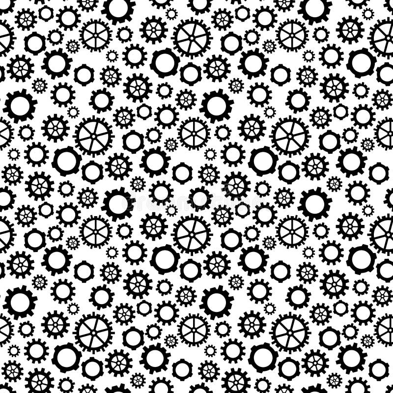 Geometric Gear Black and White Graphic Design Cog Wheel Pattern Stock ...