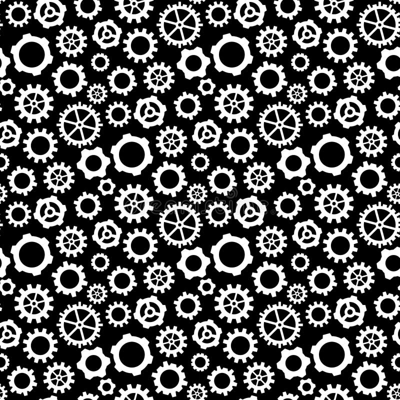 Geometric Gear Black and White Graphic Design Cog Wheel Pattern Stock ...