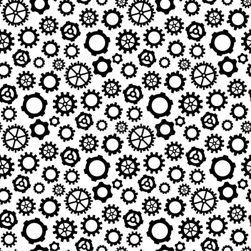 Geometric Gear Black and White Graphic Design Cog Wheel Pattern Stock ...