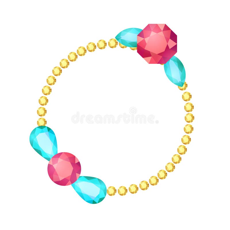 Cartoon gem circle frame stock vector. Illustration of interface ...